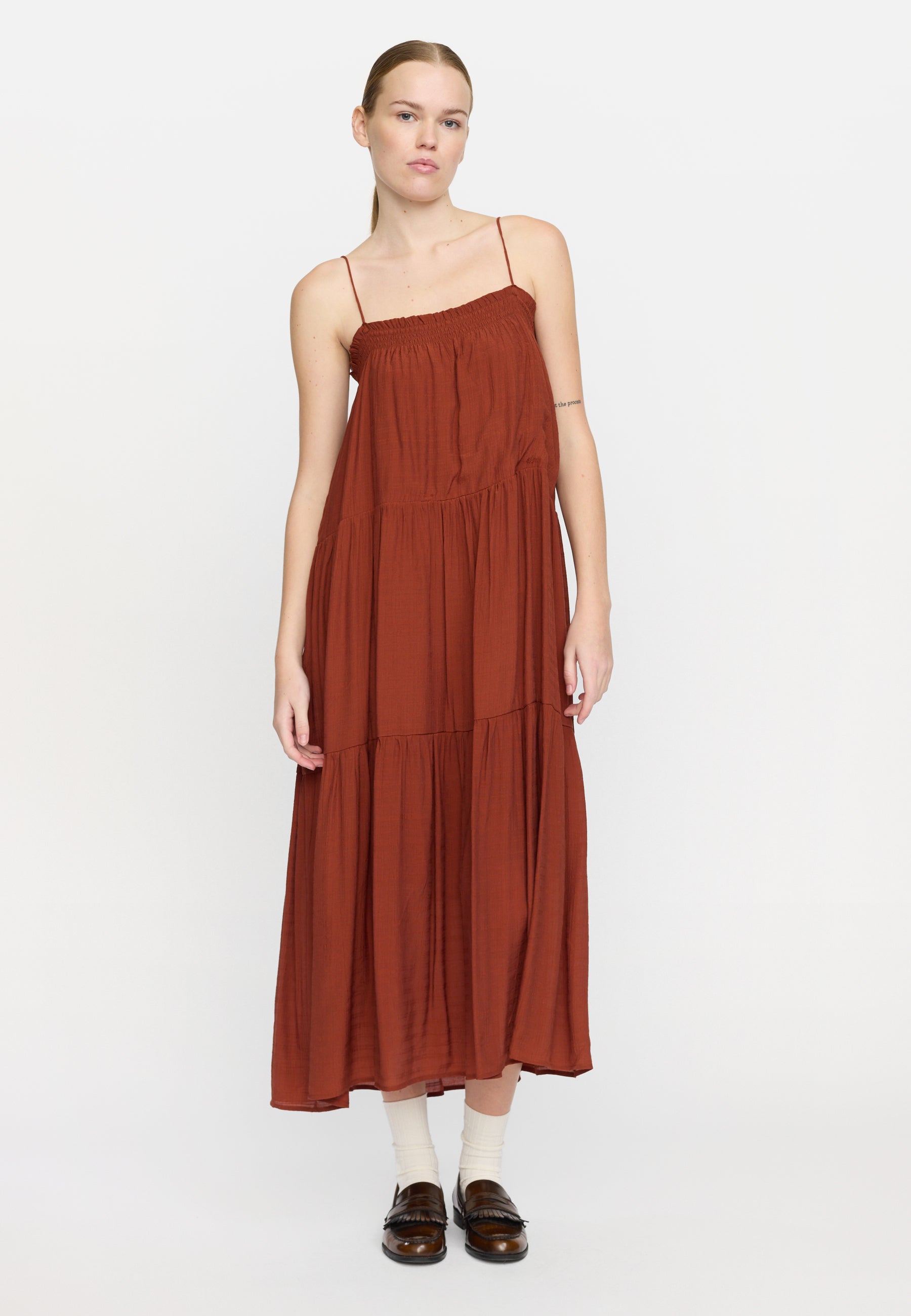 SRJasmine Long Dress - Brandy Brown – softrebels